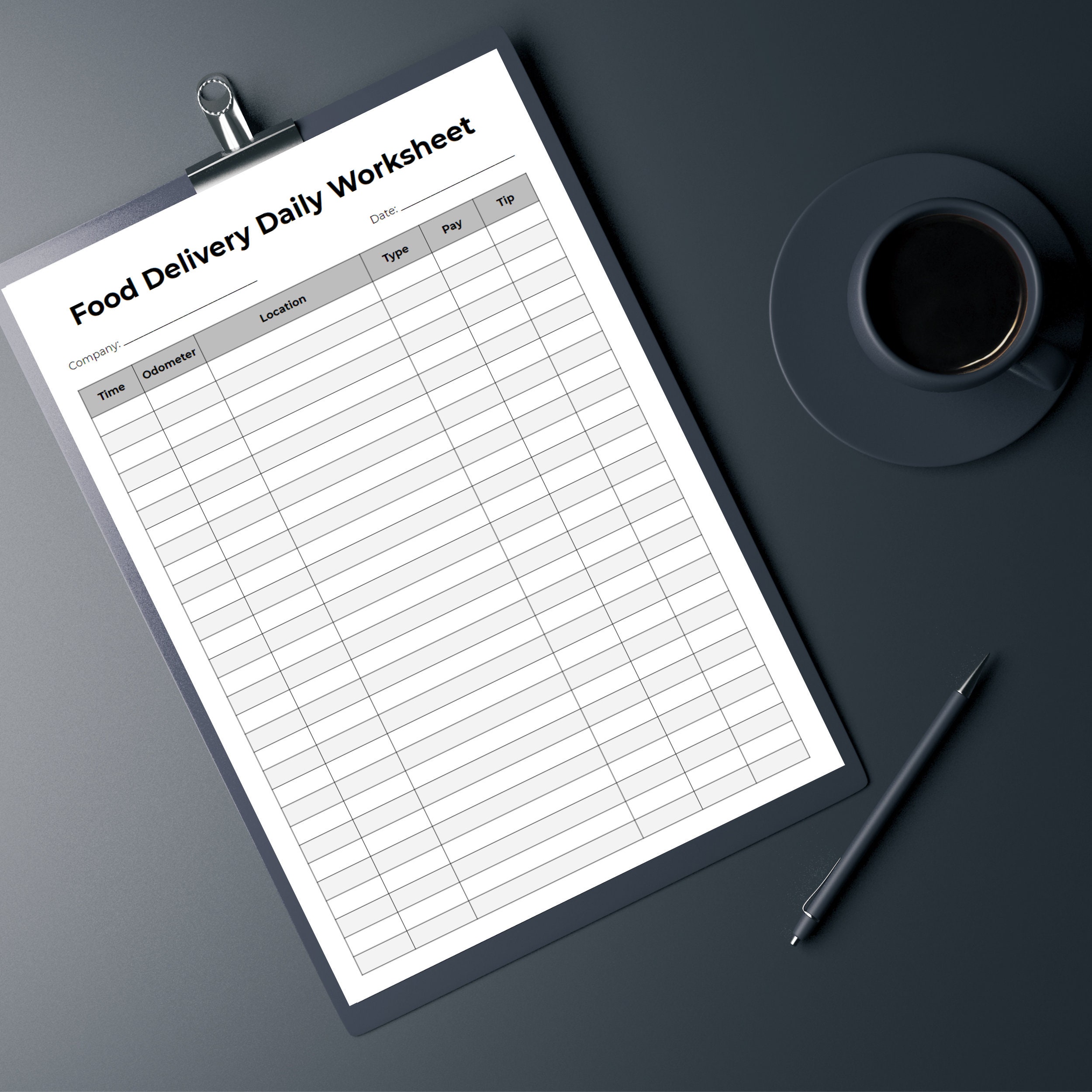 Simple Minimalist Food Delivery Worksheet / Route Sheet for Uber Eats ...
