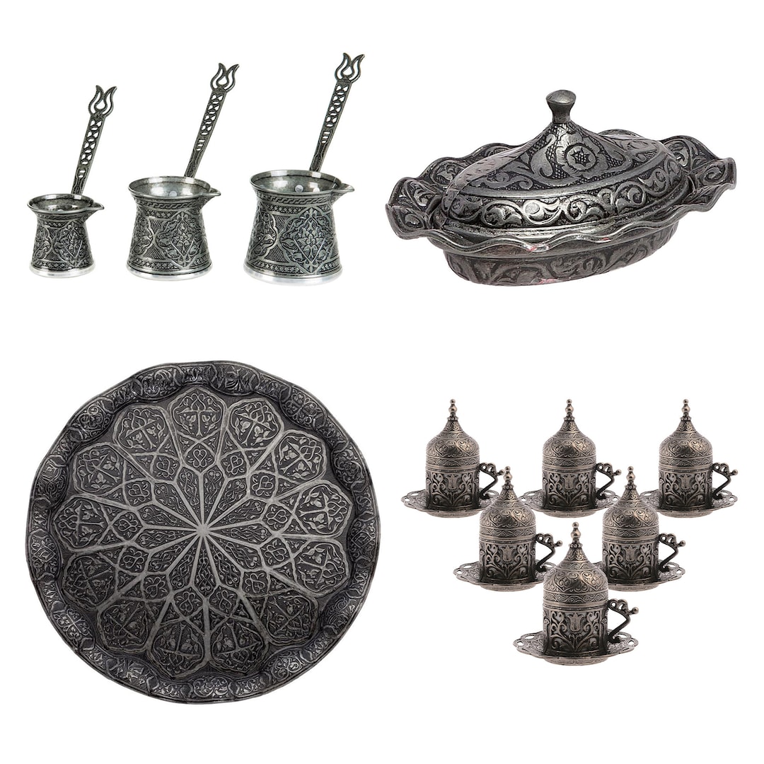 Ottoman Turkish Coffee Set 3 Tray Coffee Pots Sugar - Etsy
