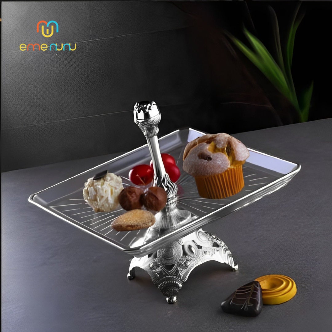 Single Tier Tray Stand, Cake and Cookies Stand, 1 Tier Serving Tray ...