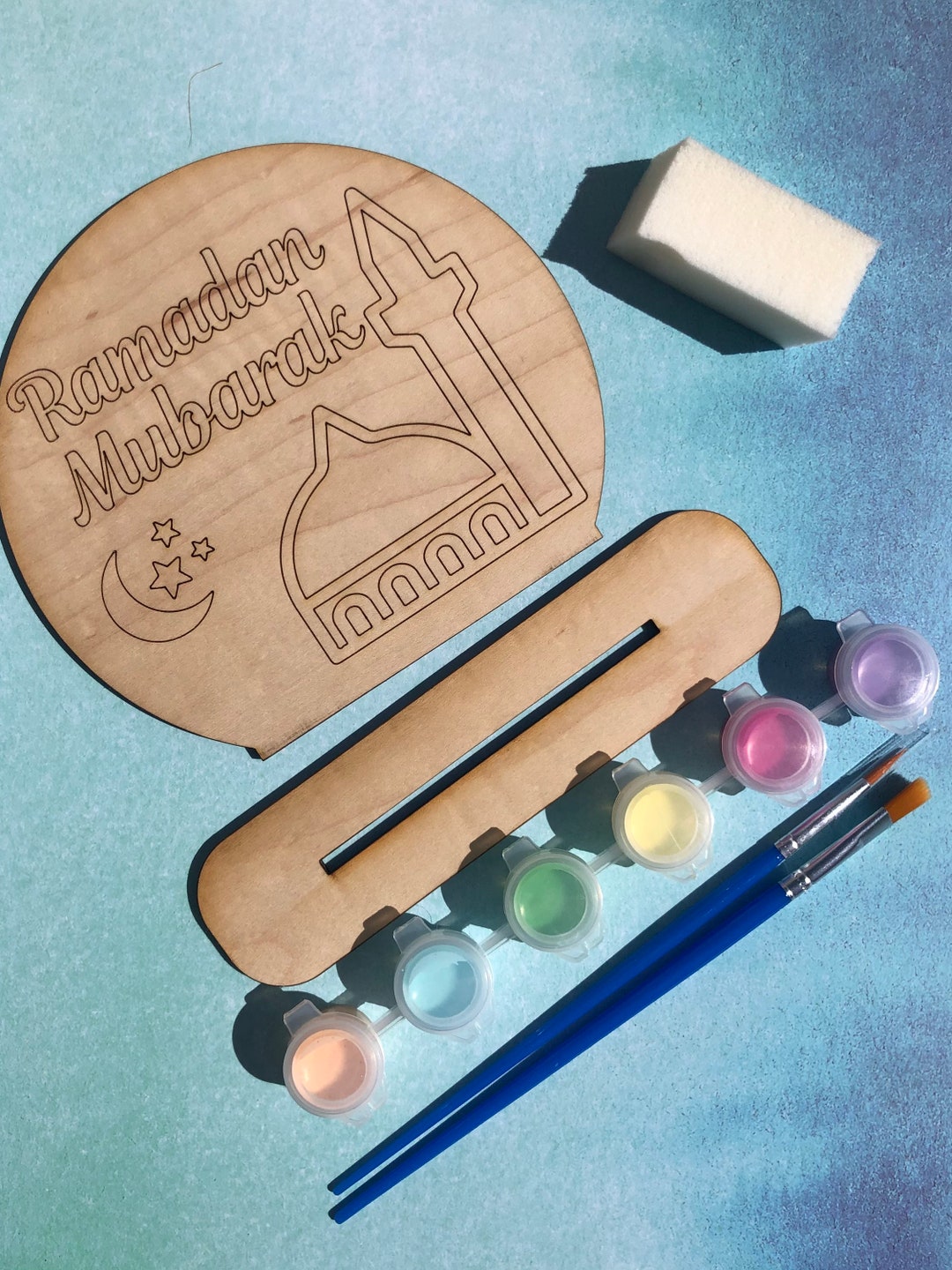 Ramadan Eid Mubarak DIY Wooden Sign Paint Kit Keep Sake Ramadan Art ...