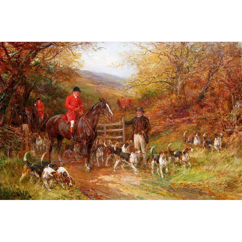 6 Hand Painted Hunt Oil Paintings Hunters Cynegetic Hounds - Etsy