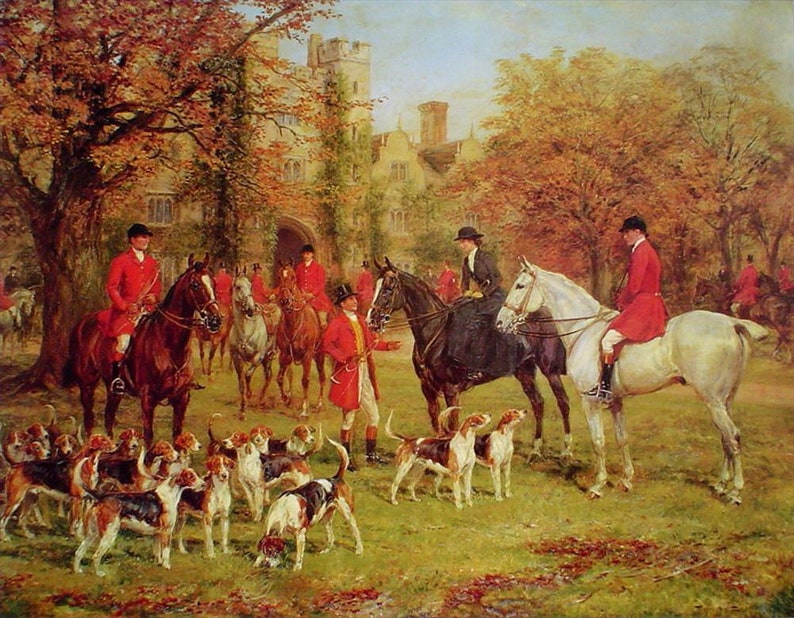 6 Hand Painted Hunt Oil Paintings Hunters Cynegetic Hounds - Etsy