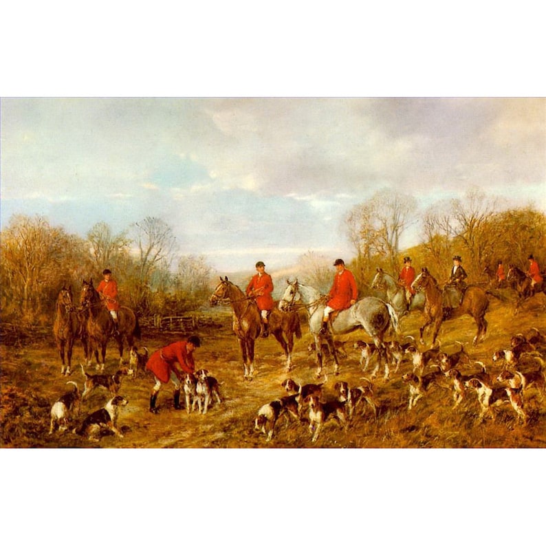 6 Hand Painted Hunt Oil Paintings Hunters Cynegetic Hounds - Etsy