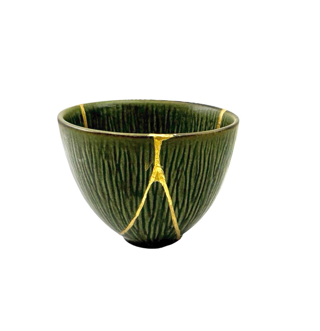 Kintsugi Teacup Bamboo Green Teacup DISPLAY ONLY - Etsy
