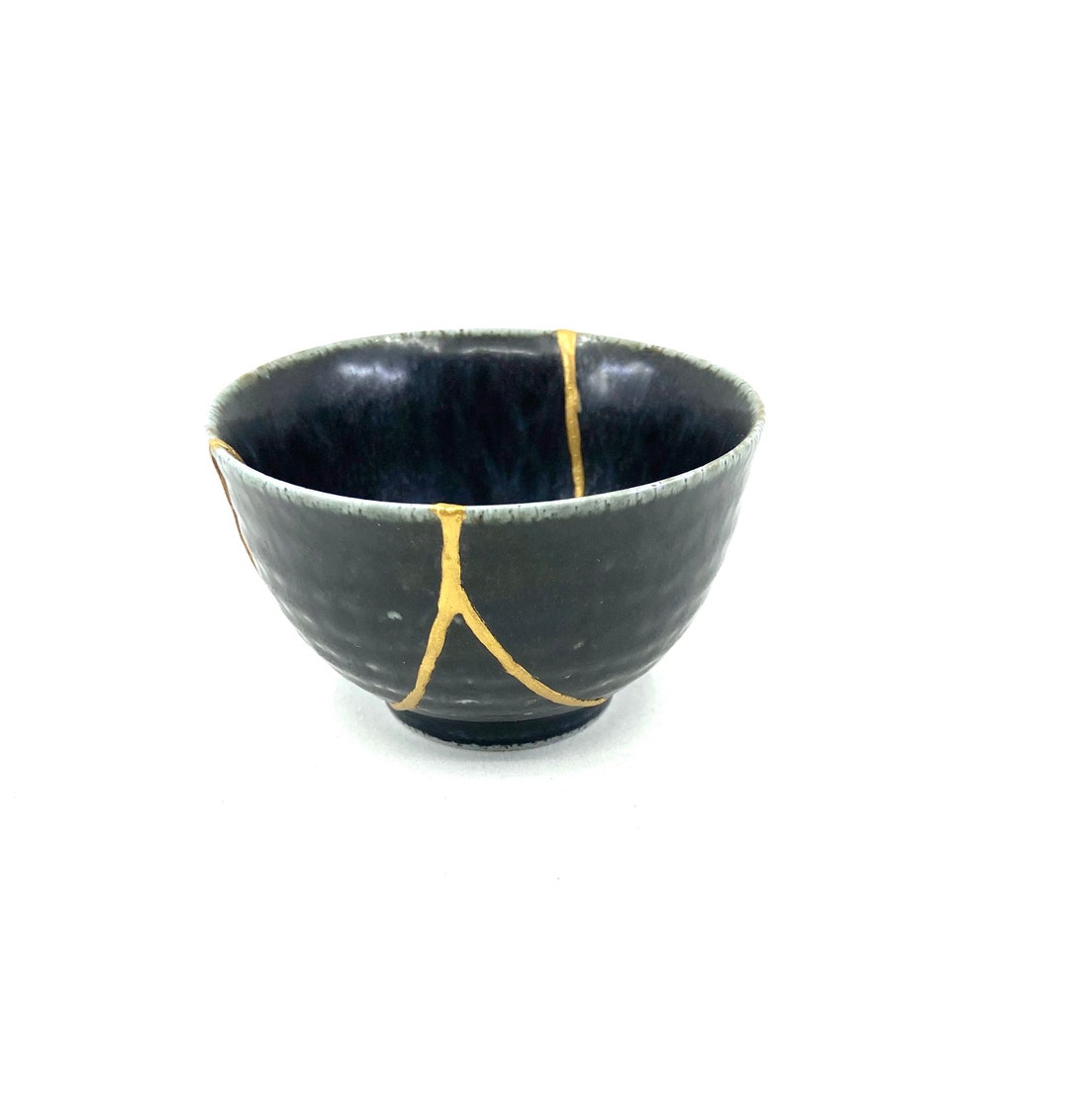 Kintsugi Teacup B Black Teacup display Only - Etsy