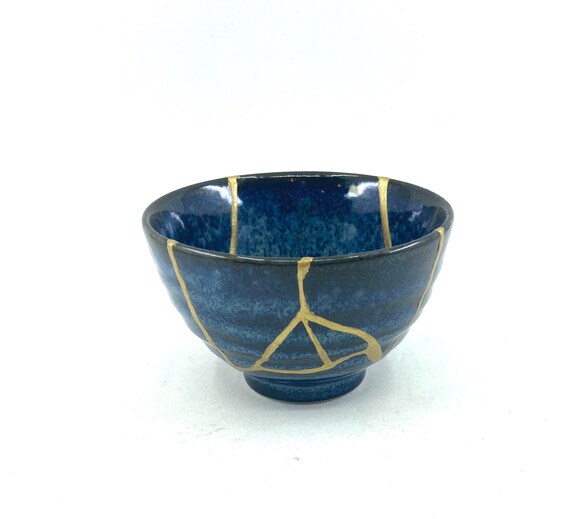 Kintsugi Teacup Indigo Blue Teacup DISPLAY ONLY | Etsy