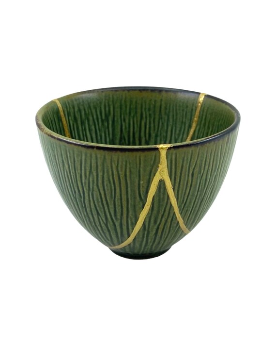 Kintsugi Teacup Bamboo Green Teacup DISPLAY ONLY - Etsy