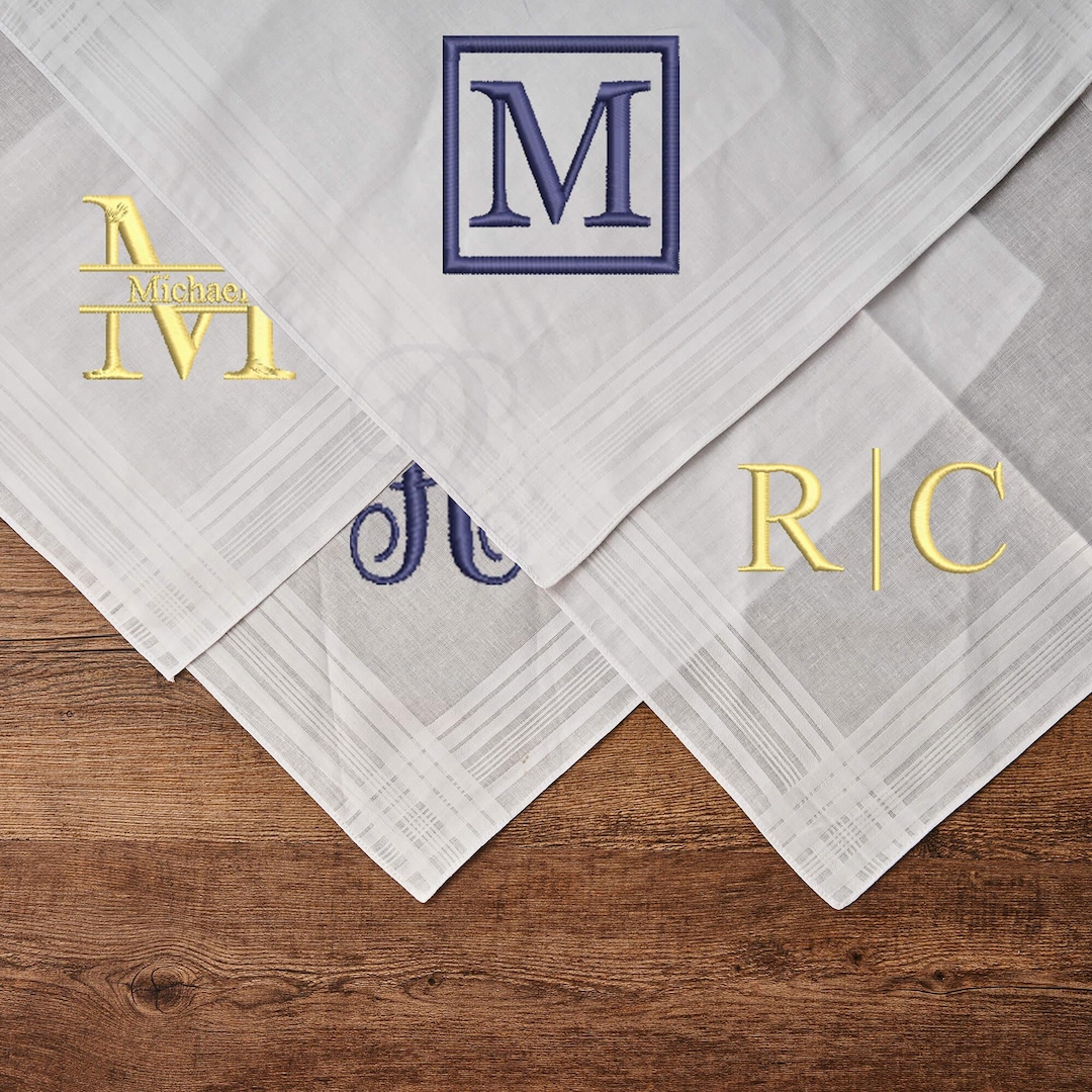 Personalized Handkerchief by You, With Your Choice of Font, Thread ...