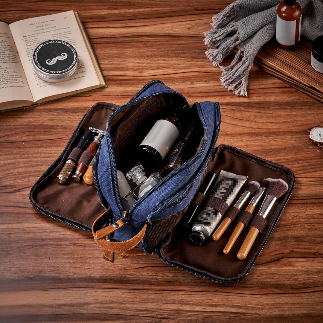 Washed Canvas Dopp Kit, Personalized Shaving Kit, Canvas Toiletry Bag ...