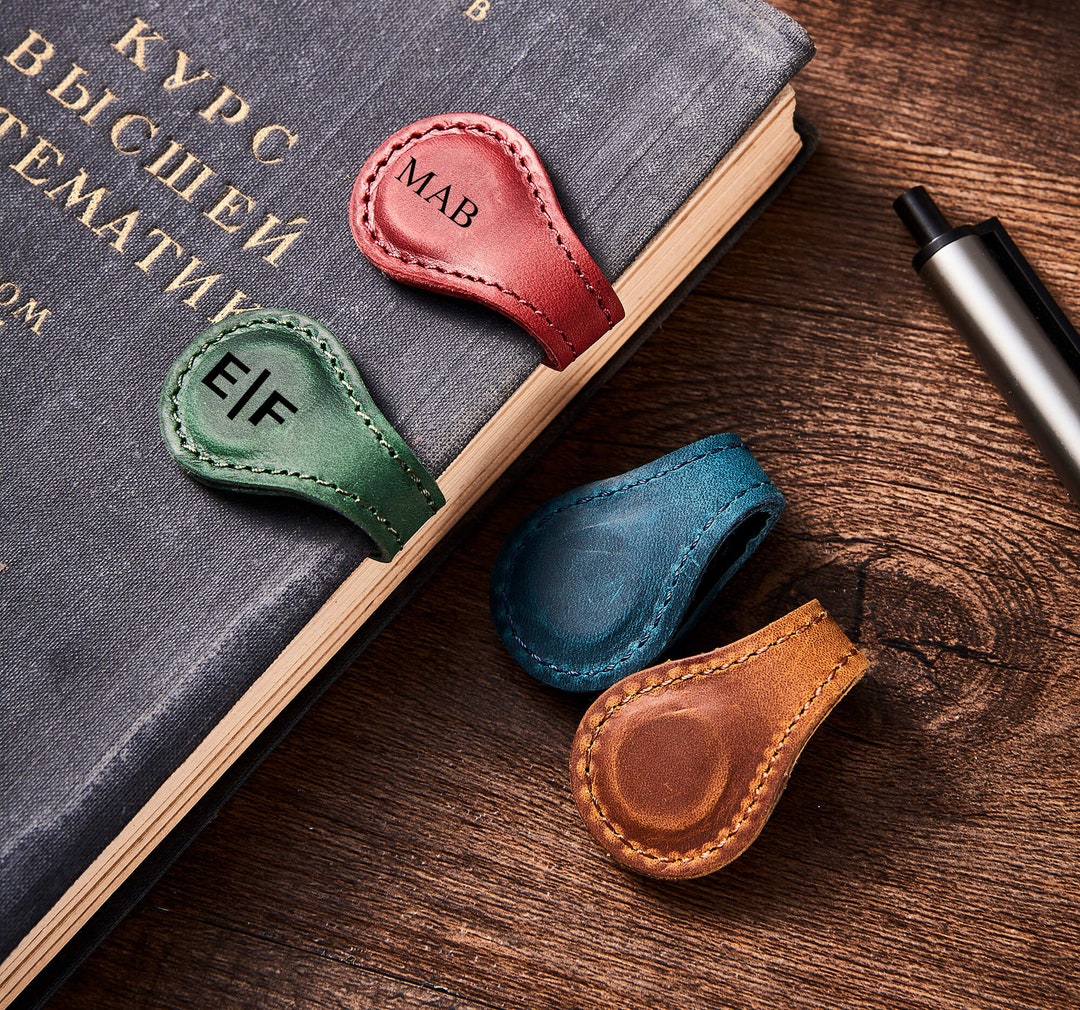 Personalized Leather Bookmark, Custom Leather Bookmark, Premium Leather ...