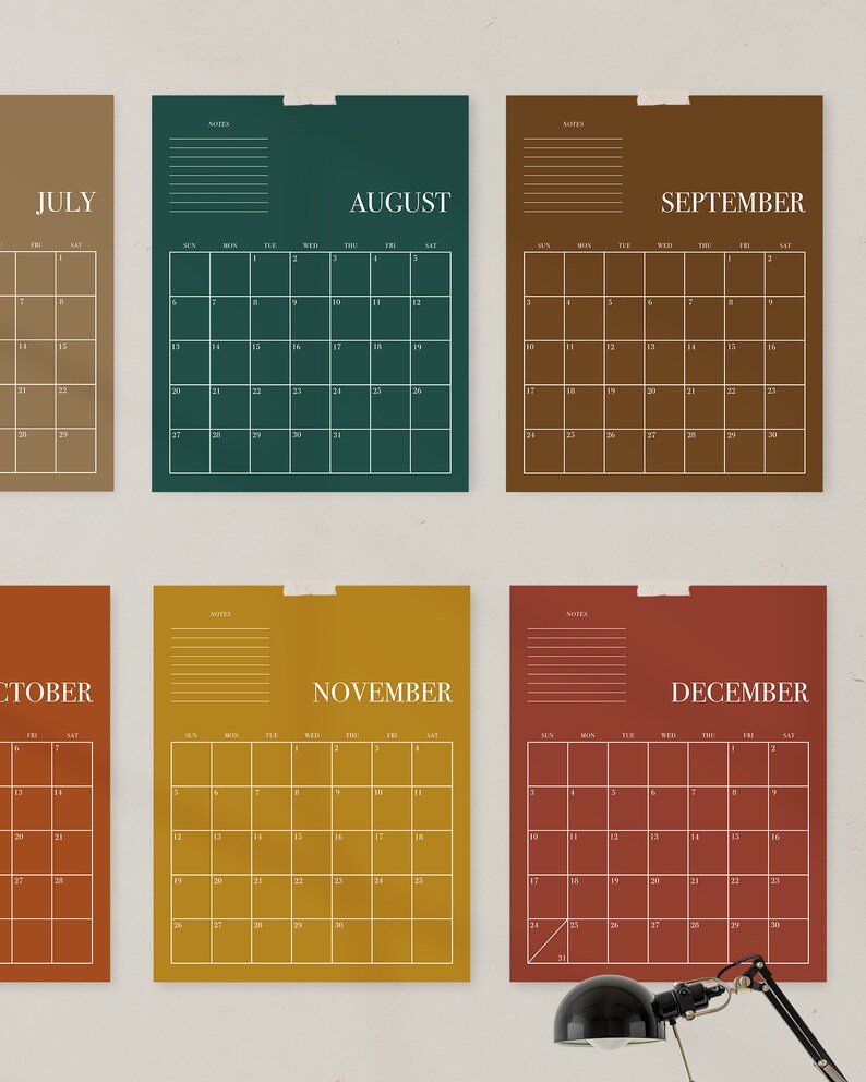 2023 Monthly Wall Calendar 70s Theme Calendar Digital - Etsy