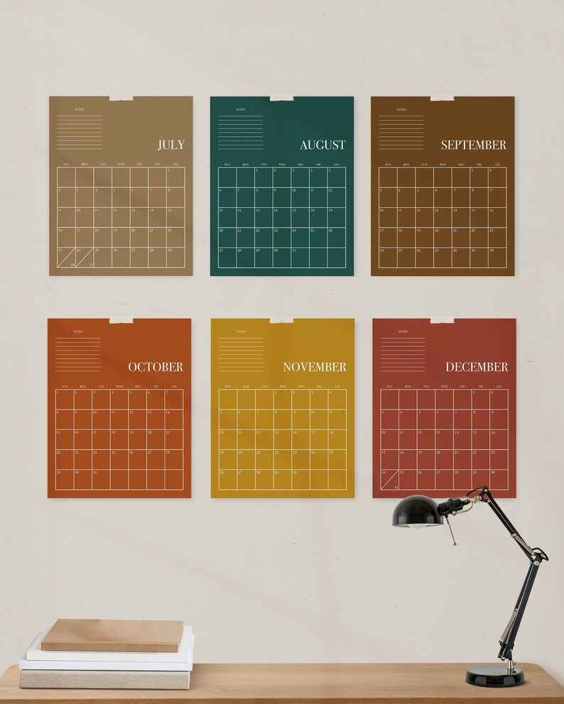 2023 Monthly Wall Calendar 70s Theme Calendar Digital - Etsy