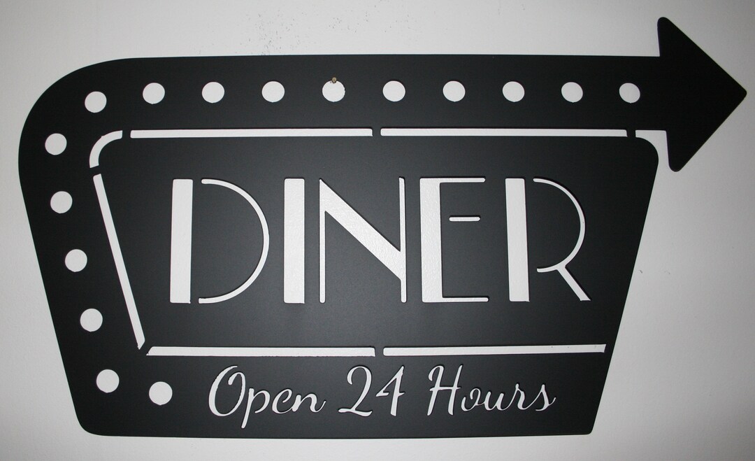 Vintage-style Diner Sign Powder Coated Steel Wall Art - Etsy
