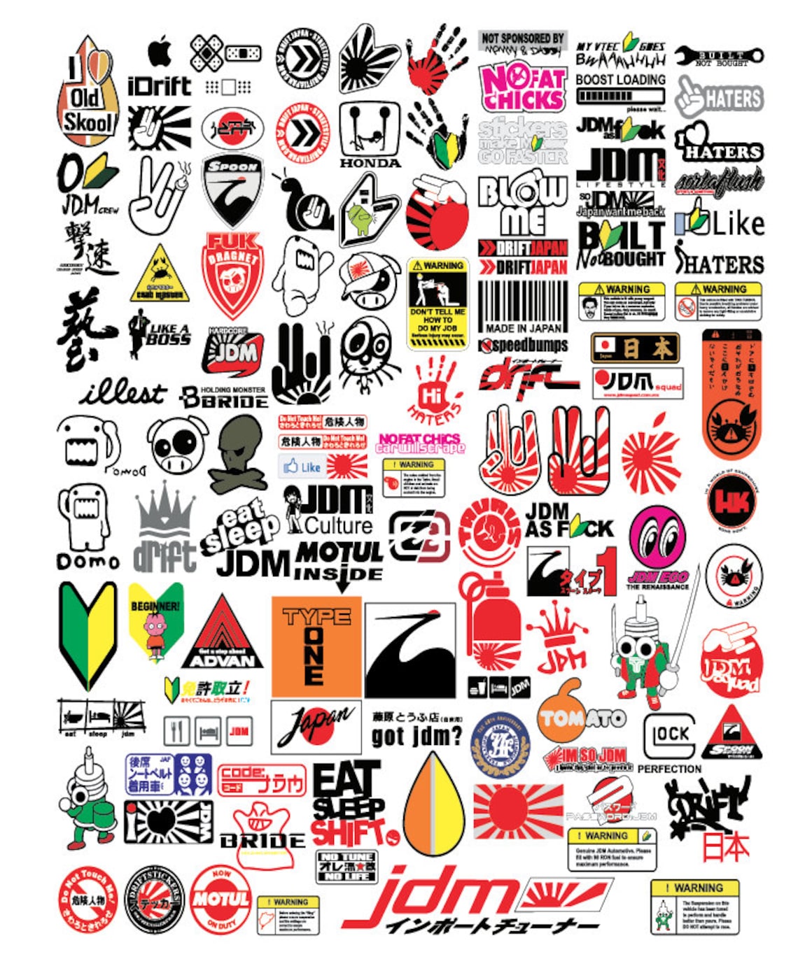 Jdm 80 Random Car Sticker Decal Pack Car Window Stickers for - Etsy