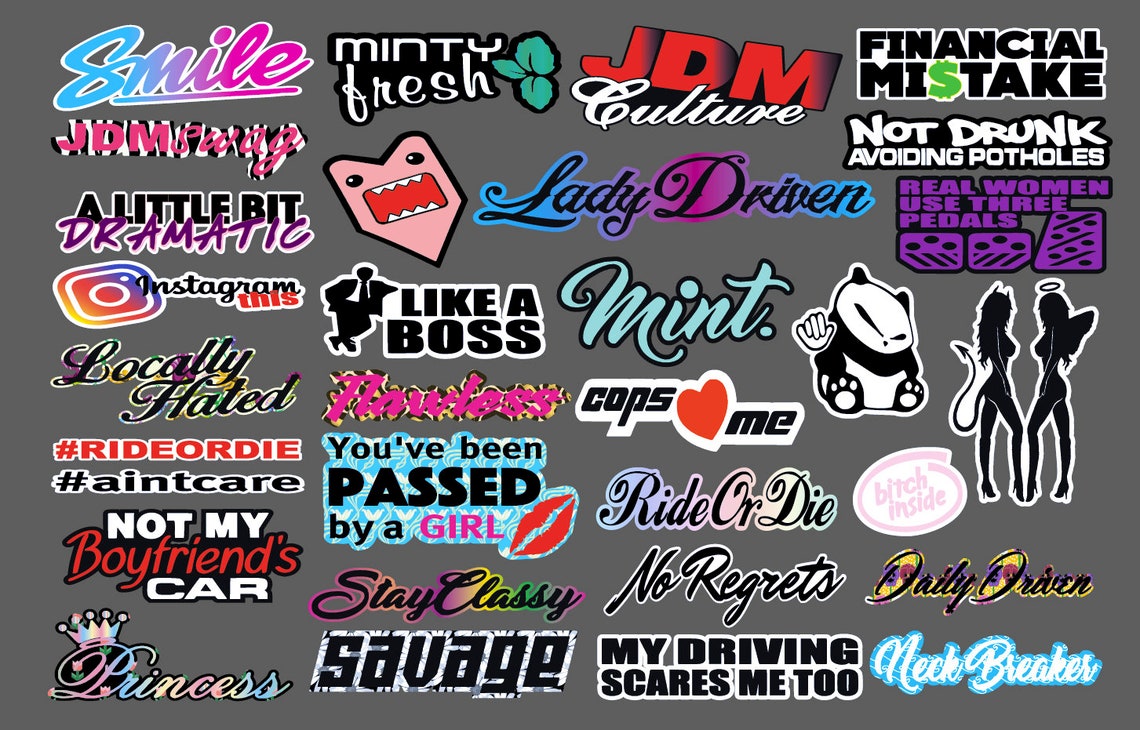 Jdm 31 Car Sticker Decal Pack Car Window Stickers for Jdm | Etsy