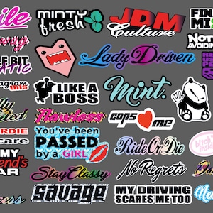 Jdm 31 Car Sticker Decal Pack Car Window Stickers for Jdm Slammed Race ...