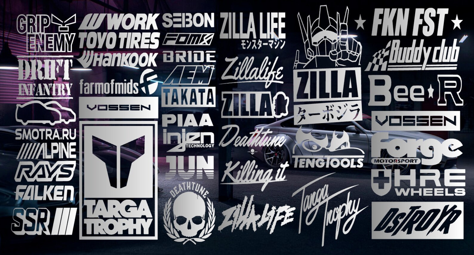 39 Automotive Sponsor Decals JDM Car Racing Drift Sticker - Etsy