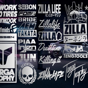 39 Automotive Sponsor Decals JDM Car Racing Drift Sticker (tgish+sh) - Etsy