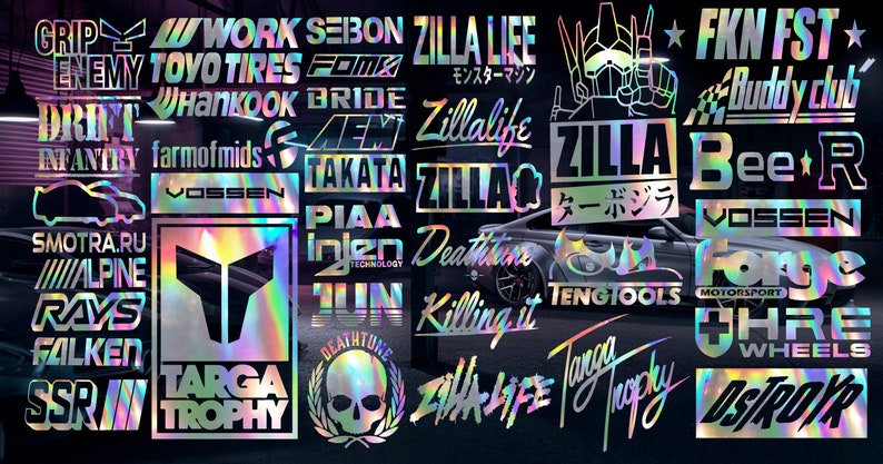 39 Automotive Sponsor Decals JDM Car Racing Drift Sticker - Etsy