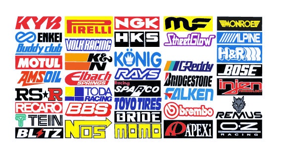 39 Automotive Sponsor Decals JDM Car Racing Drift Sticker | Etsy
