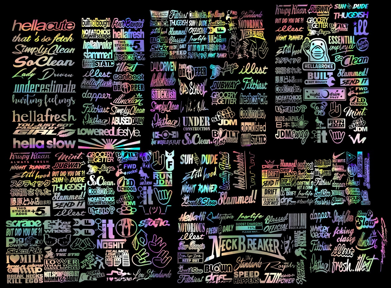 Jdm 63 Car Sticker Decal Pack Car Window Stickers for Jdm - Etsy