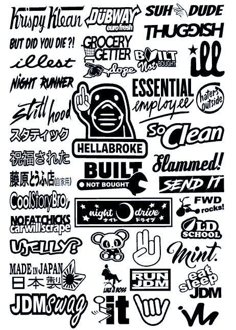 Jdm 35 Car Sticker Decal Pack Car Window Stickers for Jdm - Etsy