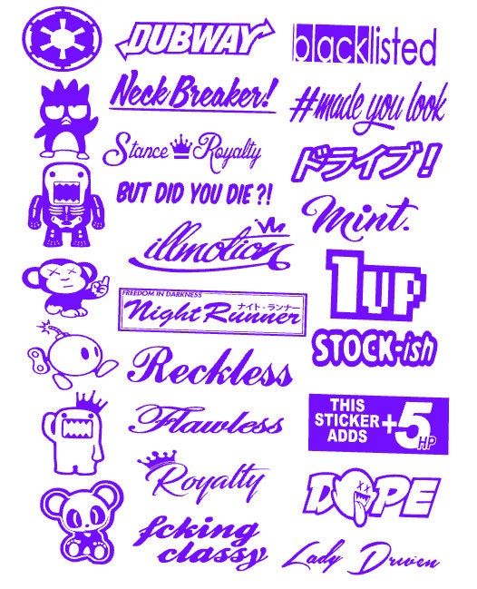JDM Sticker Pack Tuner Vinyl 26 Stickers You Choose Color | Etsy