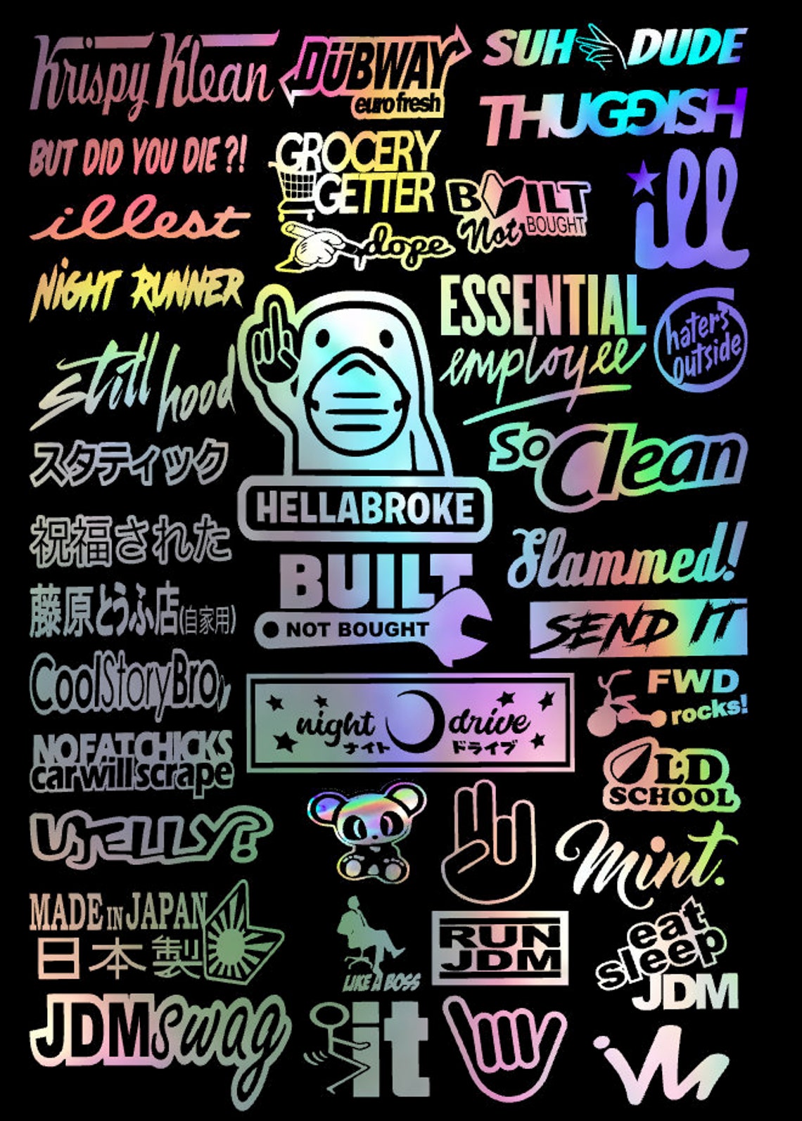 Jdm 35 Car Sticker Decal Pack Car Window Stickers for Jdm | Etsy