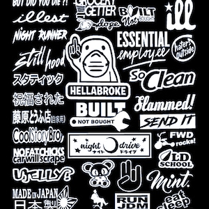 Jdm 35 Car Sticker Decal Pack Car Window Stickers for Jdm Slammed Race ...