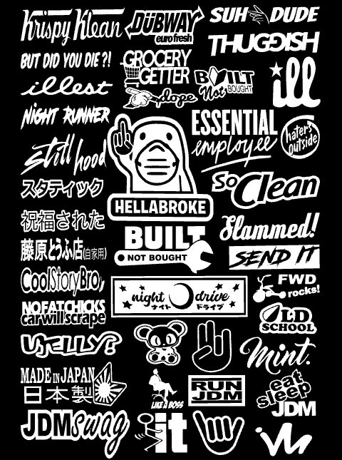 Jdm 35 Car Sticker Decal Pack Car Window Stickers for Jdm - Etsy