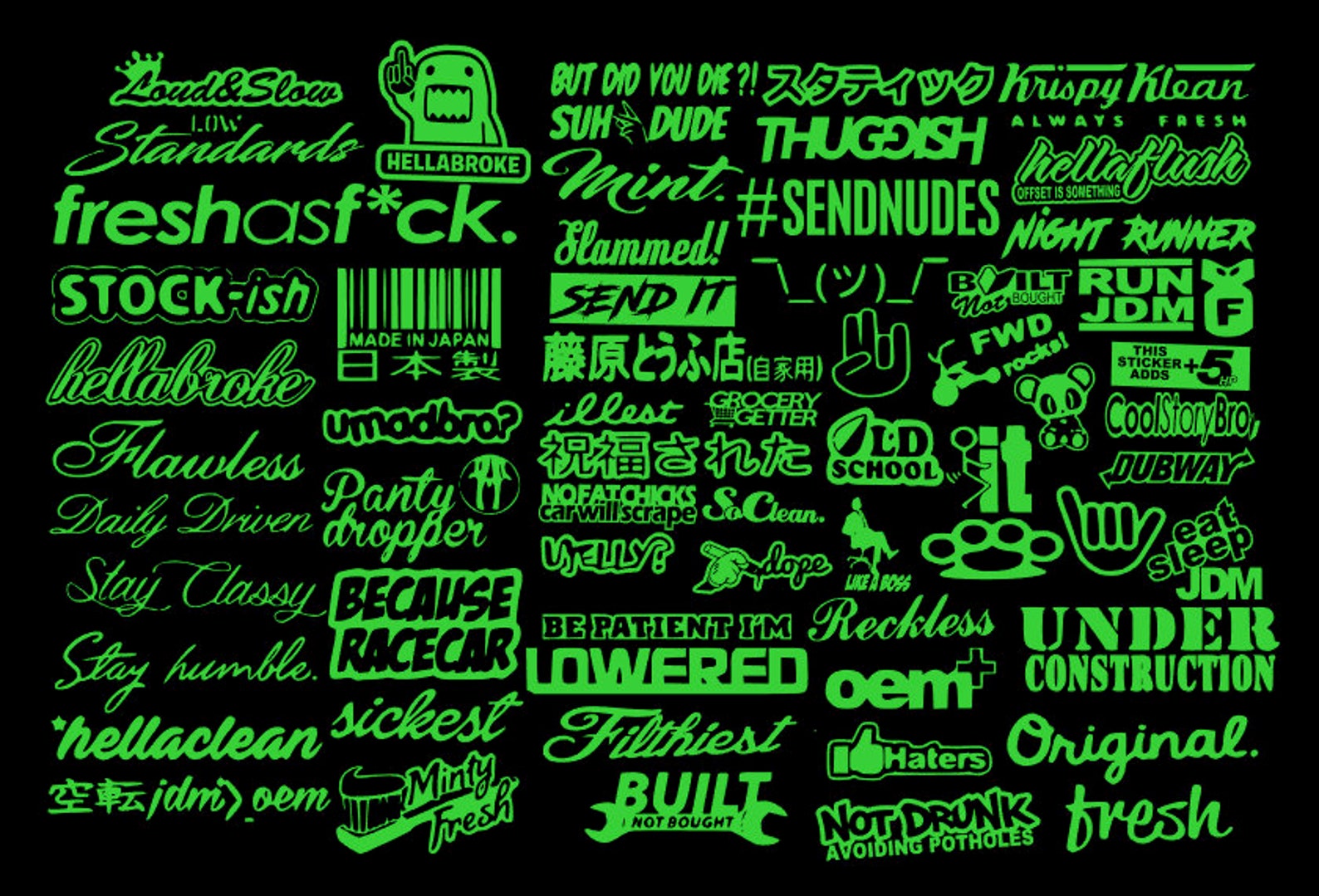 Jdm 26 Random Car Sticker Decal Pack Car Window Stickers for Jdm ...