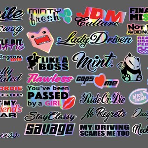 Jdm 31 Car Sticker Decal Pack Car Window Stickers for Jdm Slammed Race ...