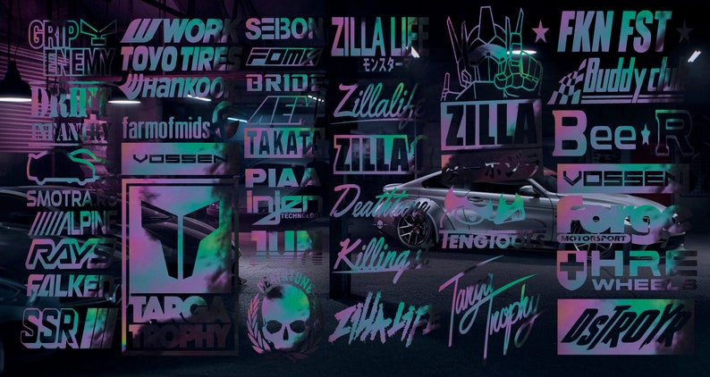 39 Automotive Sponsor Decals JDM Car Racing Drift Sticker (tgish+sh) - Etsy