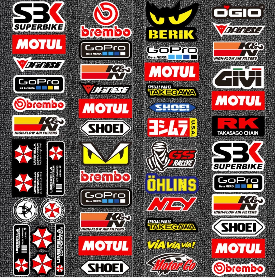 Motorcycle Car Stickers Equipment Sponsor Decals Pvc Material For Agv