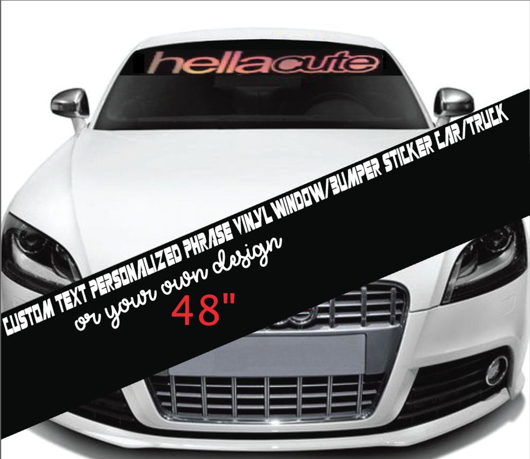 48" Custom VINYL WINDSHIELD BANNER Lettering Decal Name Sticker Window ...