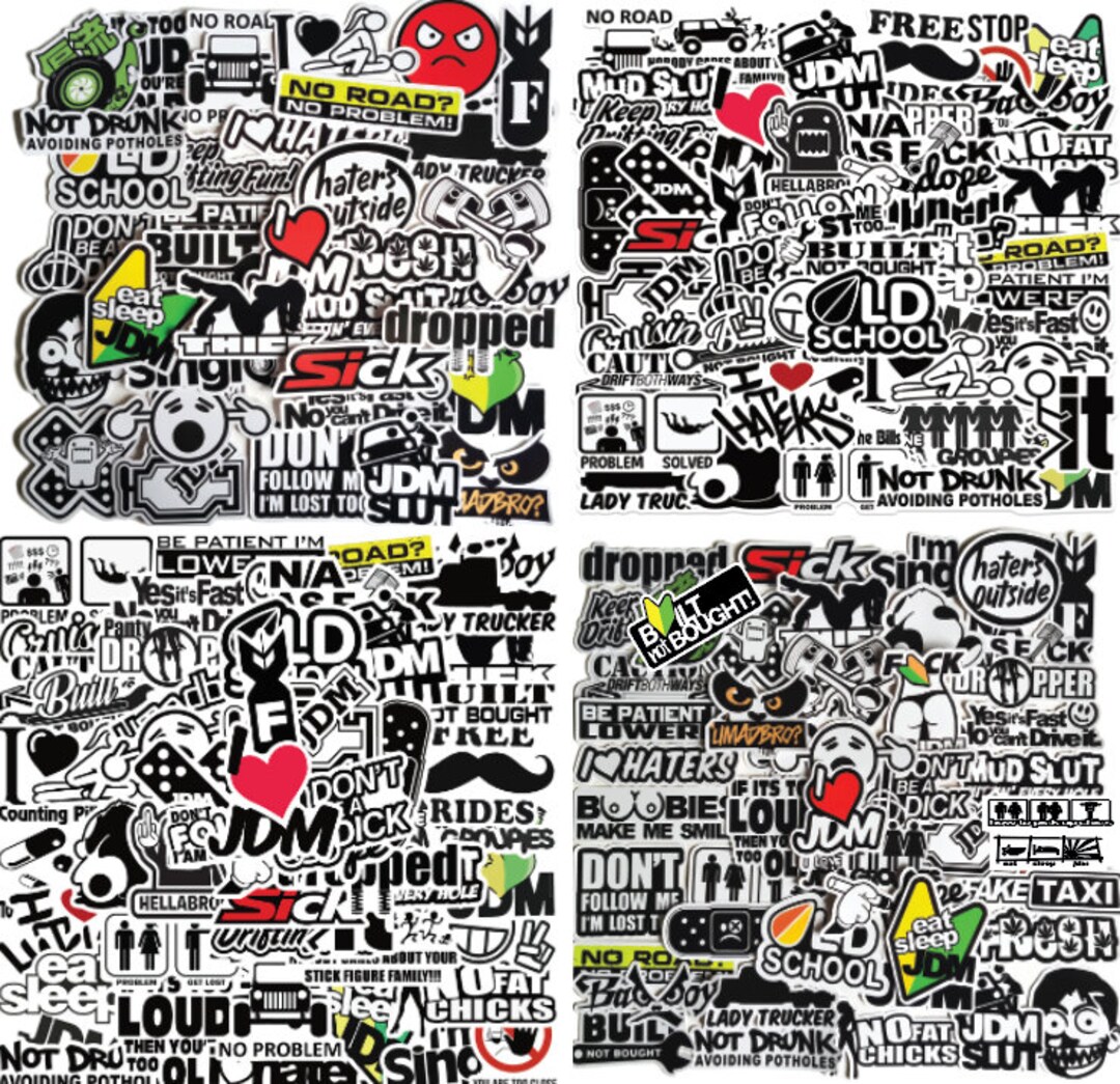 Jdm 50 Random Car Sticker Decal Pack Car Window Stickers for Jdm ...