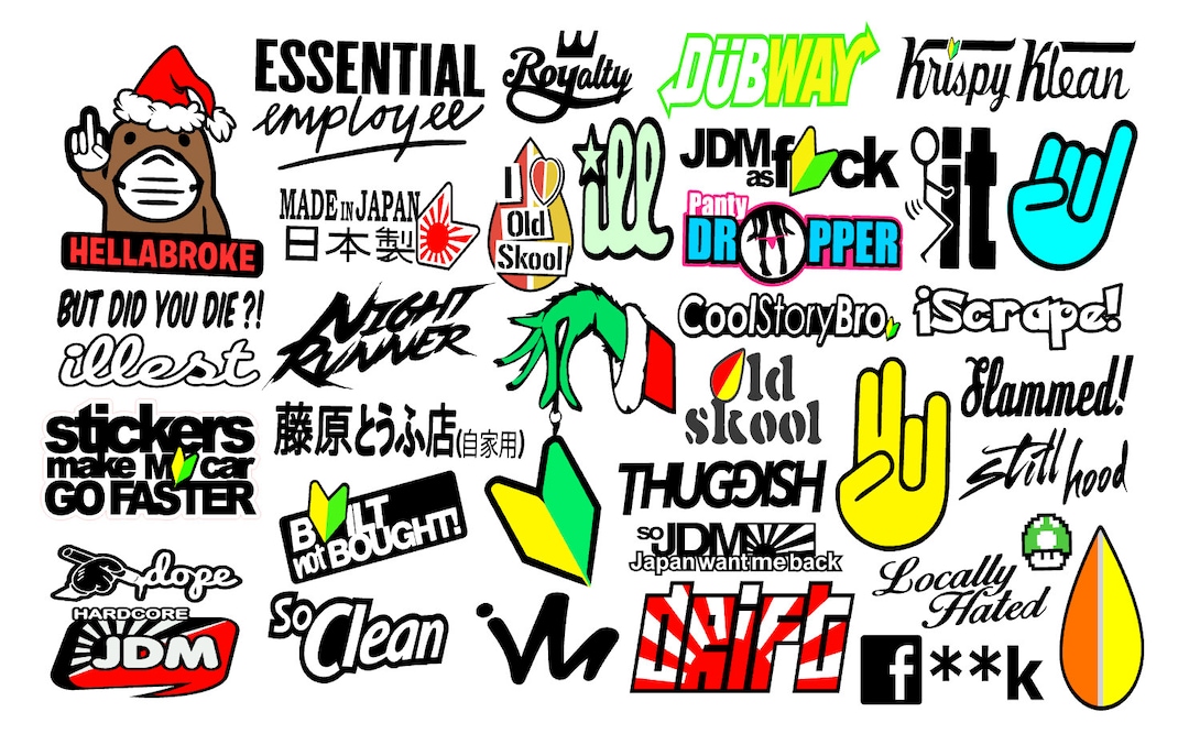 Jdm Car Sticker Decal Pack Car Window Stickers for Jdm Slammed Race ...