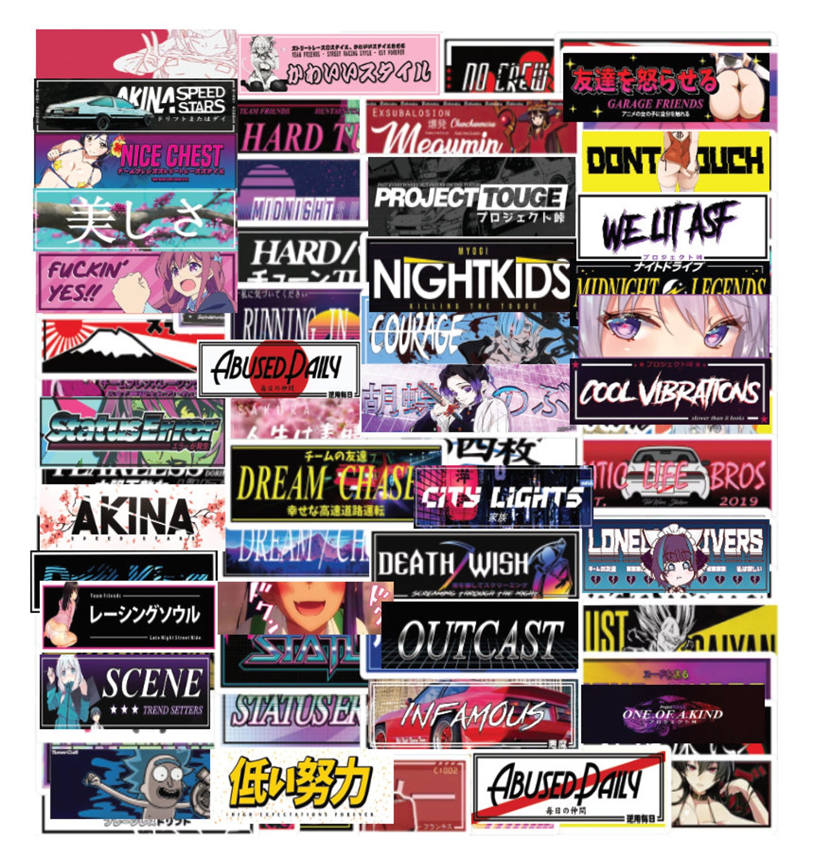 Jdm 100 Car Sticker Decal Pack Car Window Stickers for Jdm - Etsy