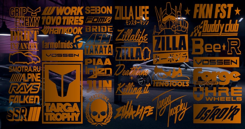 39 Automotive Sponsor Decals JDM Car Racing Drift Sticker - Etsy