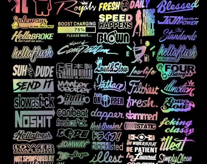 Jdm 63 Car Sticker Decal Pack Car Window Stickers for Jdm Slammed Race ...