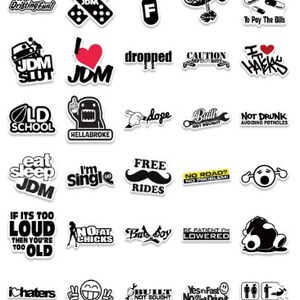 Jdm 50 Random Car Sticker Decal Pack Car Window Stickers for Jdm ...