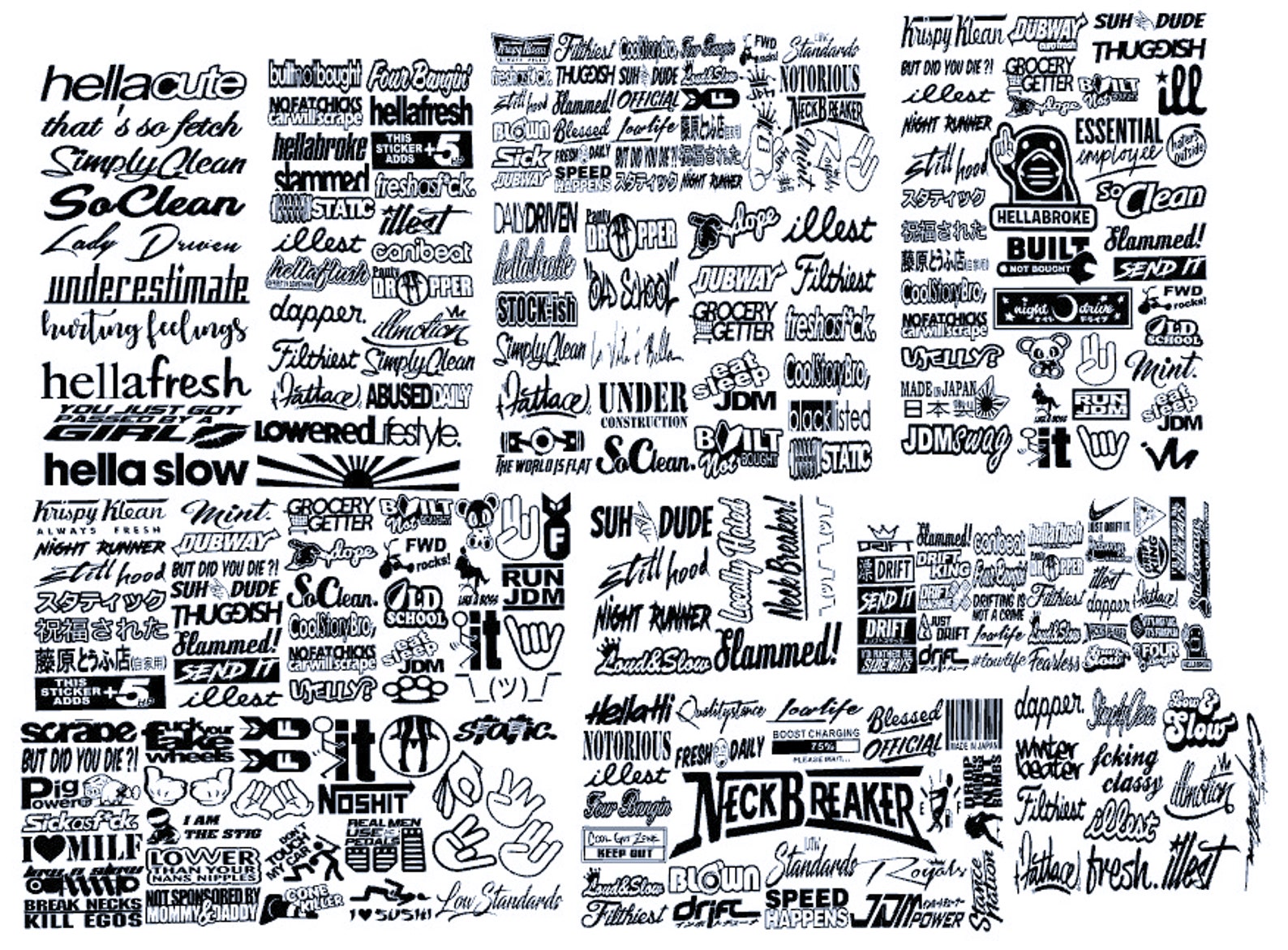 Jdm 63 Car Sticker Decal Pack Car Window Stickers for Jdm - Etsy