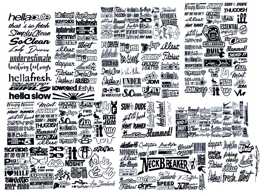 Jdm 63 Car Sticker Decal Pack Car Window Stickers for Jdm - Etsy