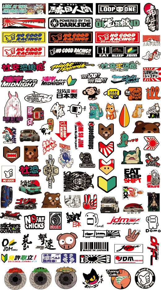 Jdm 100 Random Car Sticker Decal Pack Car Window Stickers for - Etsy