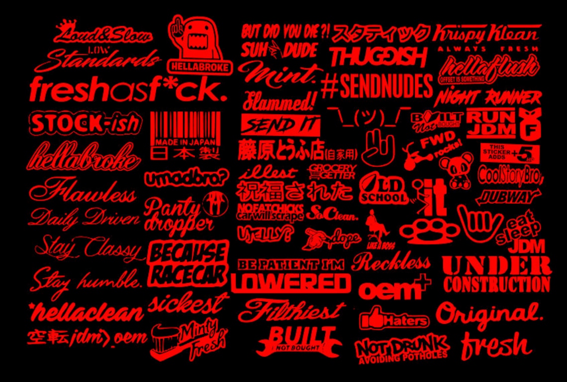 Jdm 26 Random Car Sticker Decal Pack Car Window Stickers for - Etsy
