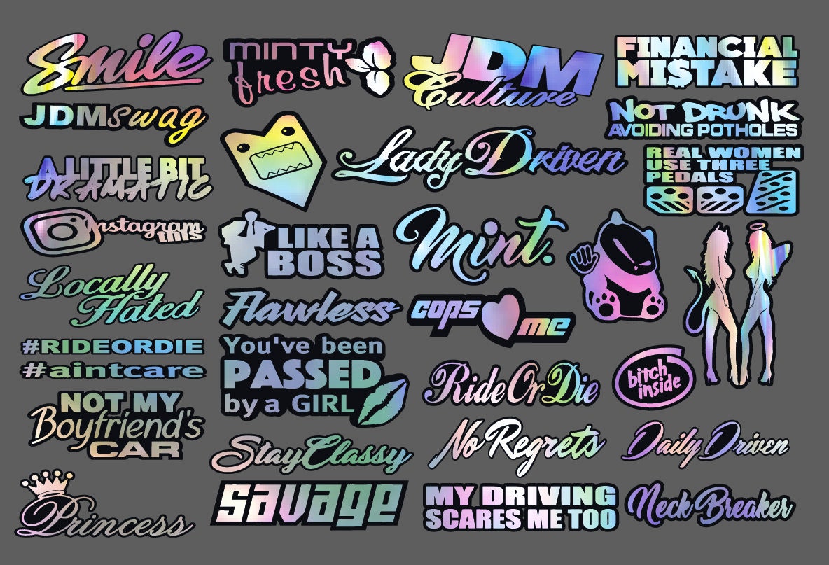 Jdm 31 Car Sticker Decal Pack Car Window Stickers for Jdm Slammed Race ...