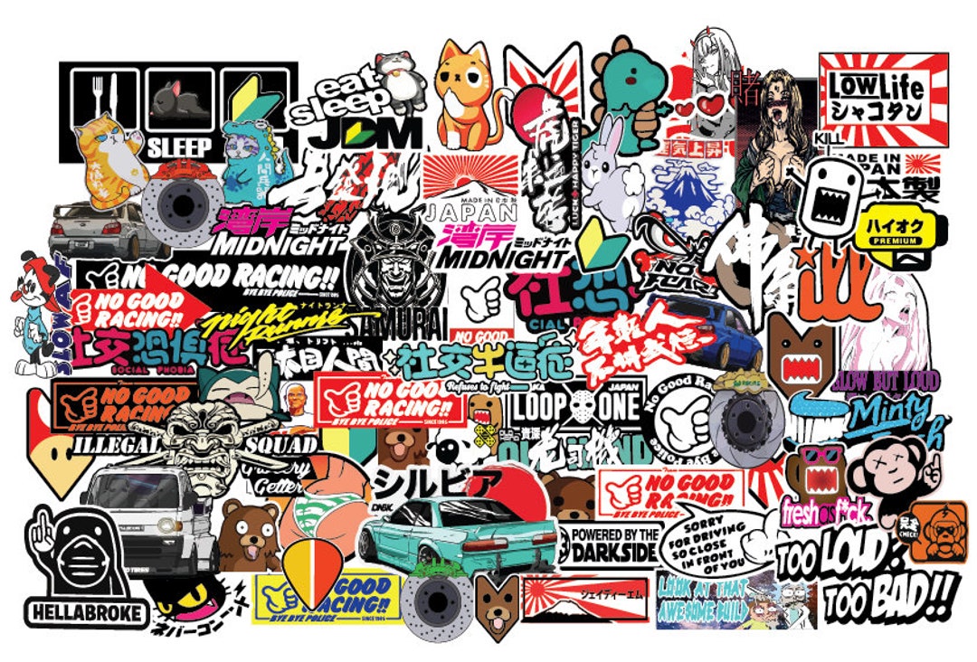 Jdm 100 Car Sticker Decal Pack Car Window Stickers for Jdm Slammed Race ...