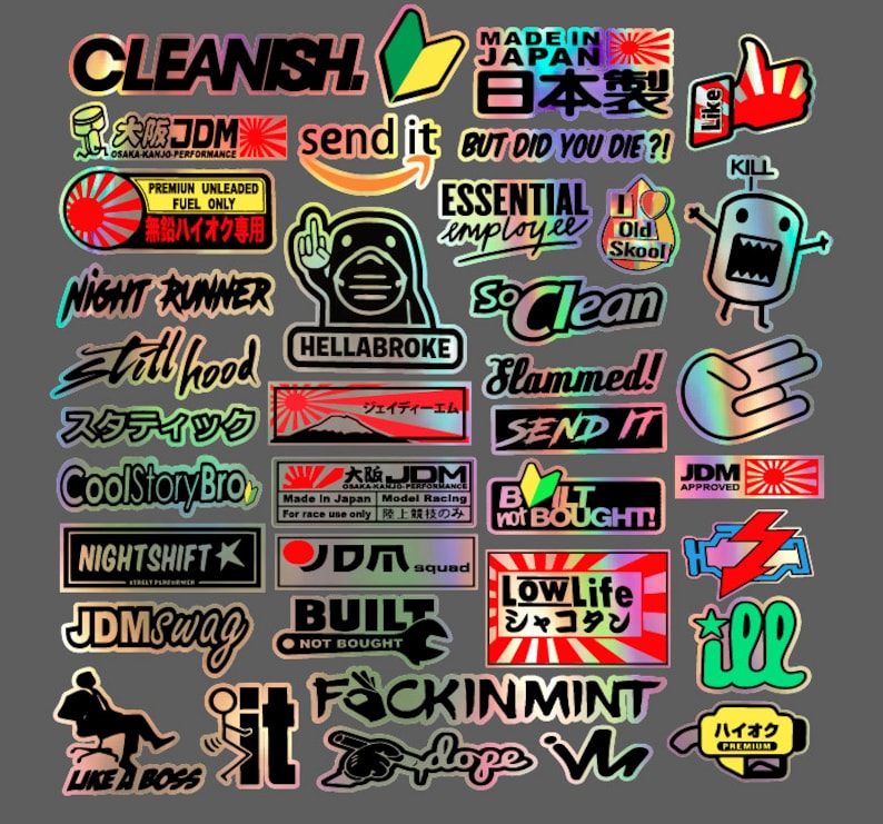 Jdm 26 Random Car Sticker Decal Pack Car Window Stickers for - Etsy