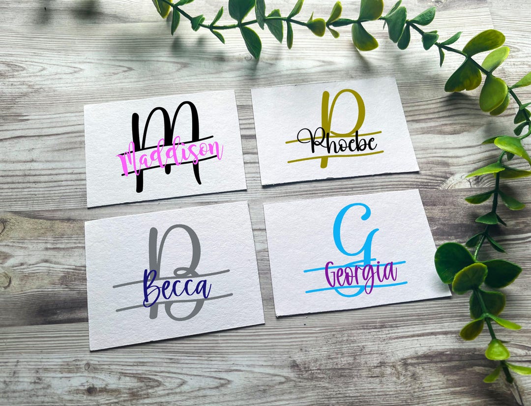 Personalized Monogram Name Vinyl Decal: Custom Letter Sticker - Etsy