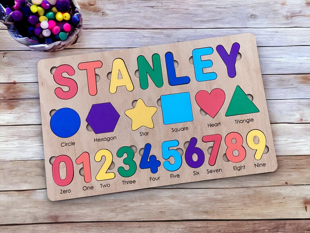 Kids Name Puzzle Custom Montessori Puzzle Wood Name Puzzle Kids Wood ...